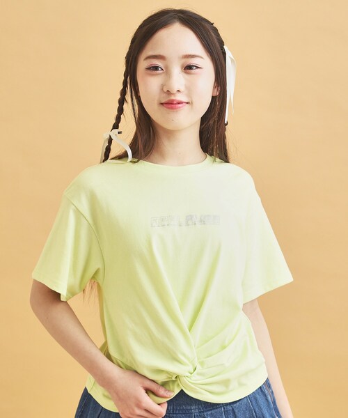 PINK-latte tシャツ 裾ツイストトップス キッズ 子供服 女の子 : ZOZOTOWN Yahoo!店 - 通販 - Yahoo!ショッピング