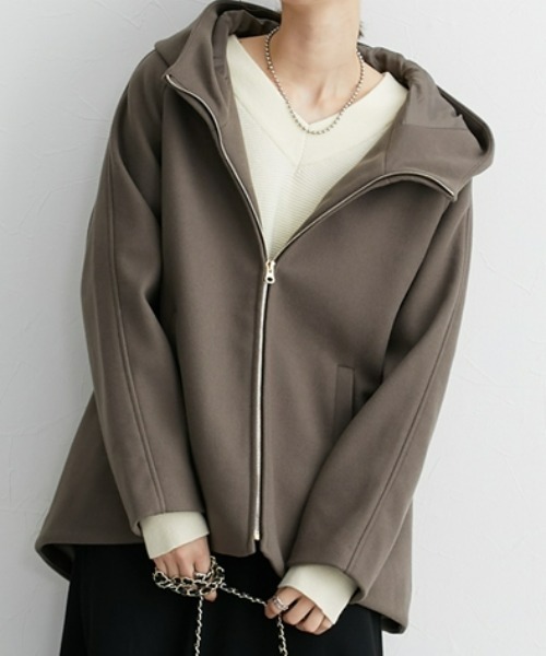 ニッセン（nissen） コート アウター フェイクウールフーデッド