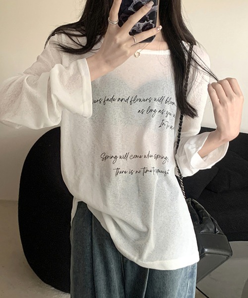 ALTROSE tシャツ シアー ロゴ オーバーサイズ プリント ロンT レディース : ZOZOTOWN Yahoo!店 - 通販 - Yahoo!ショッピング