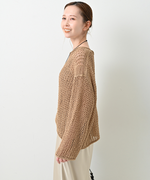 LOGAN knitting mills ニット セーター 「追加」LOGAN/ローガン SLOBE別注 メッシュプルオーバー LG-25SS09 レディース : ZOZOTOWN Yahoo ...