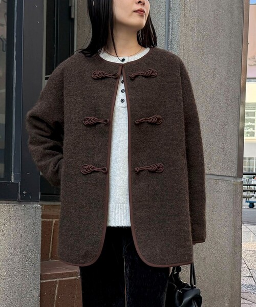フレディエミュ（fredy emue）/圧縮ニットチャイナコート fredy emue（フレディエミュ） コート アウター 圧縮ニットチャイナ
