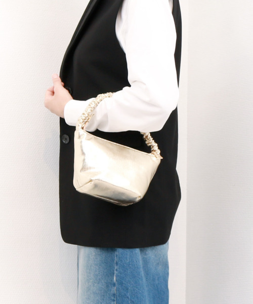 cache ショルダーバッグ バッグ カシュカシュ cachecache / ギャザーハンドルメタリックセミショルダー レディース : ZOZOTOWN Yahoo!店 - 通販 ...