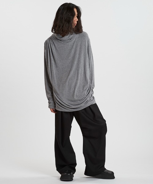 NO ID.（ノーアイディー） tシャツ mlt5526-ボリュームネックギャザー