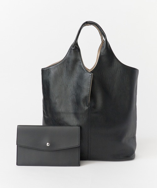 ROOP TOKYO トートバッグ Handbag with clutch bag/ クラッチバッグ付き マチ付 大容量 メンズ レディース ...