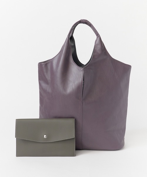 ROOP TOKYO トートバッグ Handbag with clutch bag/ クラッチバッグ付き マチ付 大容量 メンズ レディース ...