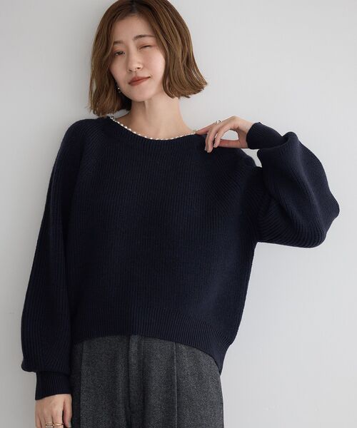 YECCA VECCA（イェッカヴェッカ） ニット セーター パールネックニット