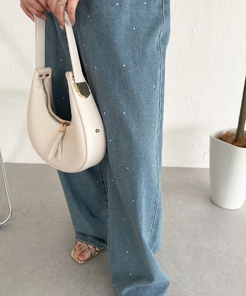 パンツ デニム ジーンズ レディース ハイウエストラインストーンデニムパンツ「ZOZOTOWN限定アイテム」 :83204162 ...