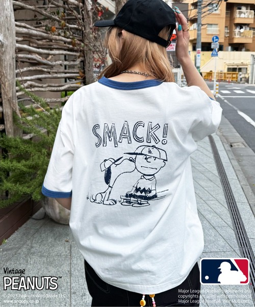 DOUBLE NAME tシャツ MLB×PEANUTSコラボ SMACK リンガーTEE レディース メンズ : ZOZOTOWN Yahoo!店 - 通販 - Yahoo!ショッピング