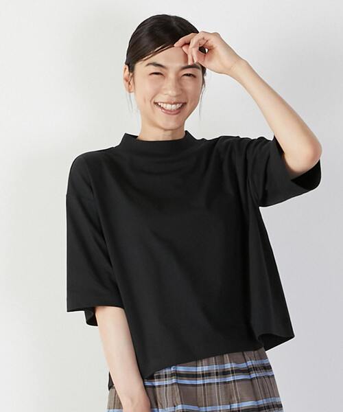 LOGEMENT DE CLAIRE tシャツ モックネック5分袖T レディース : ZOZOTOWN Yahoo!店 - 通販 - Yahoo!ショッピング