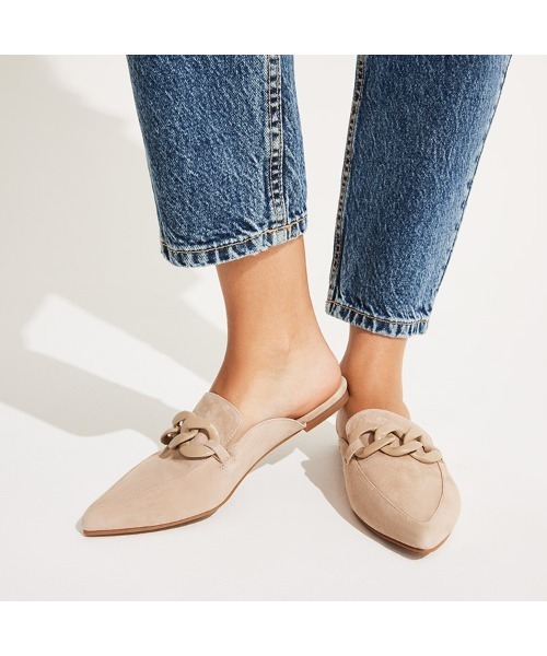 スティーブマデン（STEVE MADDEN）/レザーフラットミュール STEVE MADDEN（スティーブ・マデン） サンダル ビット付きフラット