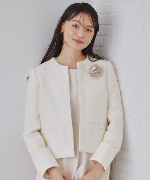 OPAQUE.CLIP（オペークドットクリップ） ツイードジャケット 40 オフホワイト レディース : ZOZOTOWN Yahoo!店 - 通販 - Yahoo!ショッピング