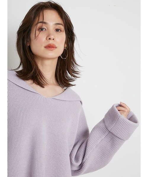 Yahoo!オークション - 「SNIDEL」 Vネックニット FREE オフホワイト レ...