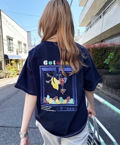 DOUBLE NAME tシャツ Gotcha! my plushie BACK刺しゅうラグランTEE レディース : ZOZOTOWN Yahoo!店 - 通販 - Yahoo!ショッピング