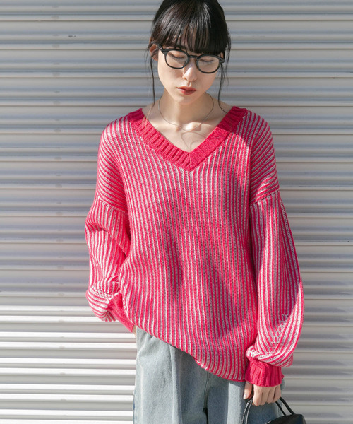 Yahoo!オークション - 「KBF」 Vネックニット ONE オレンジ系その他 レ...