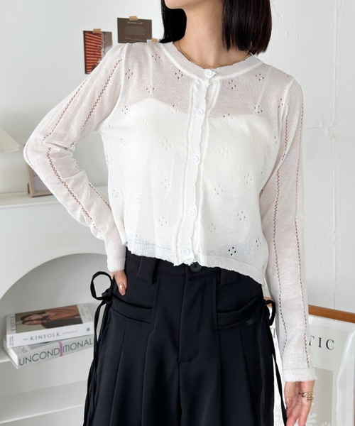 CLEA カーディガン フラワーパターンコンパクトカーディガン レディース : ZOZOTOWN Yahoo!店 - 通販 - Yahoo!ショッピング