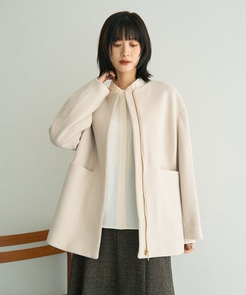 ebure エブール コート（レディースノーカラーコート）｜コート