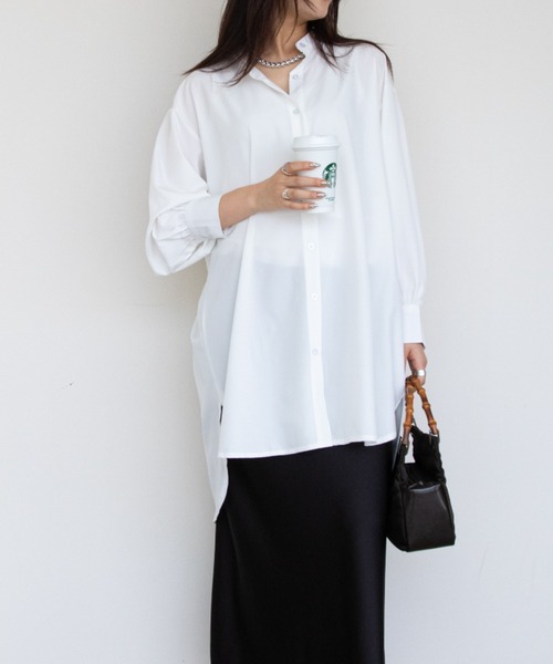 a lot of love シャツワンピース バンドカラー・シャツワンピース