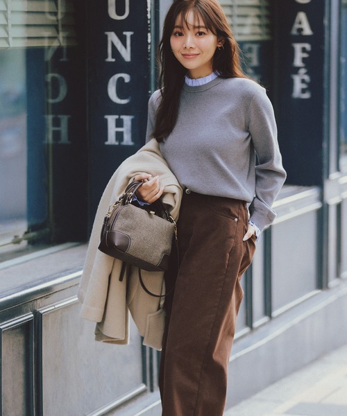 NATURAL BEAUTY BASIC ニット セーター ストライプフリルネックニット レディース : ZOZOTOWN Yahoo!店 ...