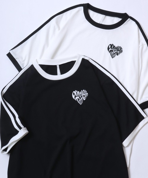 メンズ tシャツ Tシャツ Monotone Ringer＆Print T-Shirt/モノトーン リンガー プリント 半袖Tシャツ メンズ ...