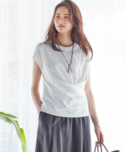 tシャツ Tシャツ レディース 「SLOW/一部店舗限定」MVSコットン カシュクールデザイン Tシャツ :83237184:ZOZOTOWN ...