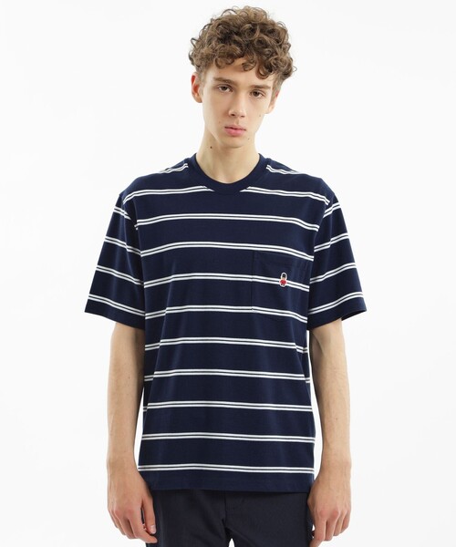 MACKINTOSH PHILOSOPHY tシャツ バッキンガムベア カノコボーダー クルーネックポケット半袖Tシャツ メンズ ...