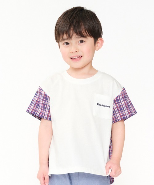 moujonjon tシャツ サッカーチェック無地切替半袖Tシャツ キッズ 子供服 男の子 : ZOZOTOWN Yahoo!店 - 通販 - Yahoo!ショッピング