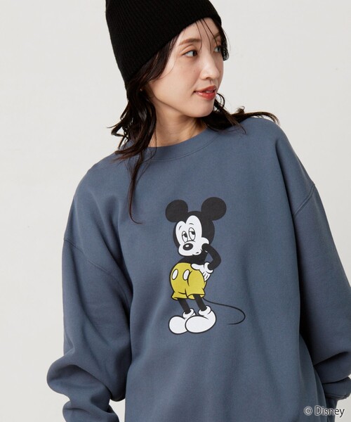 FREAK'S STORE 「FREAK'S STORE」 スウェットカットソー「Disneyコラボ」 フリ- ブルーグレー レディース ...