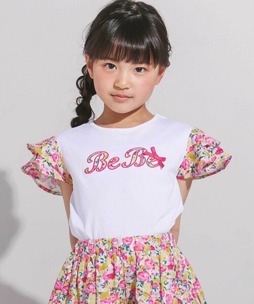 BeBe tシャツ 「お揃い」フルールドゥジョワプリントパッチロゴ切り替えTシャツ(90~150cm) キッズ 子供服 男の子 女の子 : ZOZOTOWN Yahoo!店 - 通販 ...