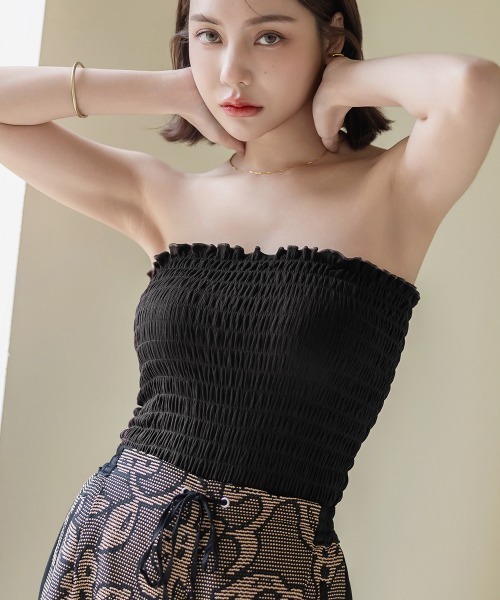 tu-hacci キャミソール 「1.5倍盛りシルエット」ストラップ2本付き！3wayシャーリング/モーニングルーティンブラトップ : ZOZOTOWN Yahoo!店 - 通販 ...