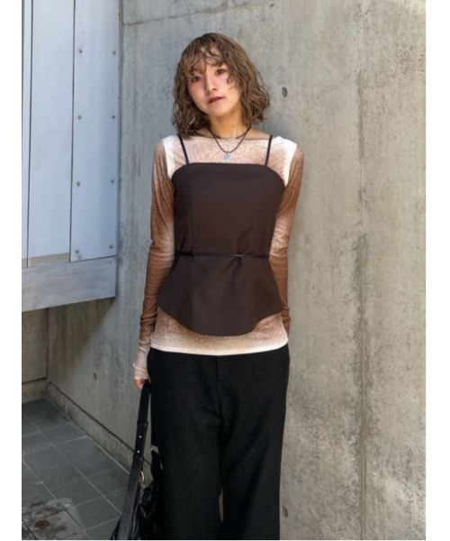 THROW by SLY tシャツ FADE VELOURS B/N TOPS フェード ベロア ボート