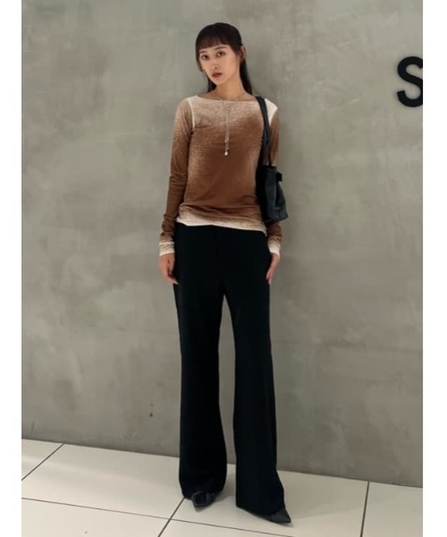 THROW by SLY tシャツ FADE VELOURS B/N TOPS フェード ベロア ボート