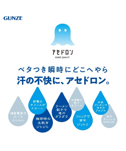 GUNZE インナーシャツ 肌着 「TVCM放映中」アセドロン クルーネックTシャツ ベタつき瞬時にどこへやら メンズ : ZOZOTOWN Yahoo!店 - 通販 - Yahoo!ショッピング