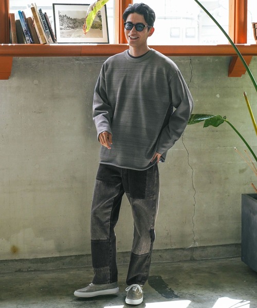 Yahoo!オークション - 「BAYFLOW」 長袖ニット LARGE ブルー メンズ