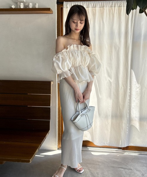 Yahoo!オークション - 「SNIDEL」 半袖ブラウス FREE ボルドー レディ...