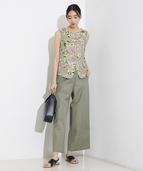 qualite（カリテ） パンツ 撥水ツイルワイドパンツ/夏服 レディース