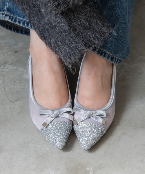 EVOL（イーボル） パンプス 「ふかふか・軽量」シアー2cmバレエ IZ5818