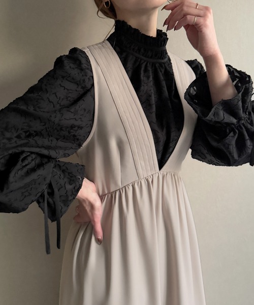 JUNOAH ジャンパースカート Vネックギャザージャンパースカート : ZOZOTOWN Yahoo!店 - 通販 - Yahoo!ショッピング