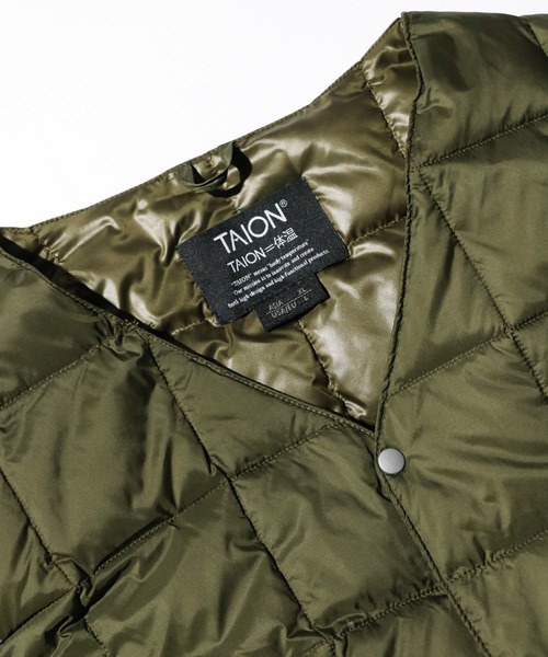 TAION（タイオン） ベスト ジレ BASIC V-NECK BUTTON INNER DOWN VEST (TAION-001 ...