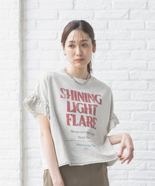 GLOBAL WORK tシャツ ヘビロッTEEフリルプリント半袖/325970 レディース : ZOZOTOWN Yahoo!店 - 通販 - Yahoo!ショッピング