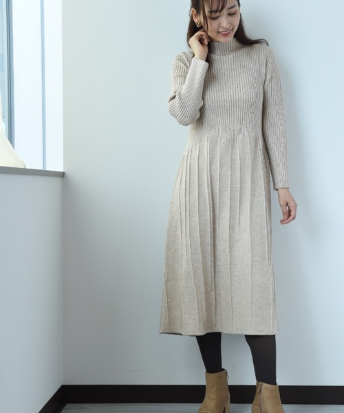 INTERPLANET（インタープラネット） ワンピース リブ切替ニットワンピース : ZOZOTOWN Yahoo!店 - 通販 - Yahoo!ショッピング