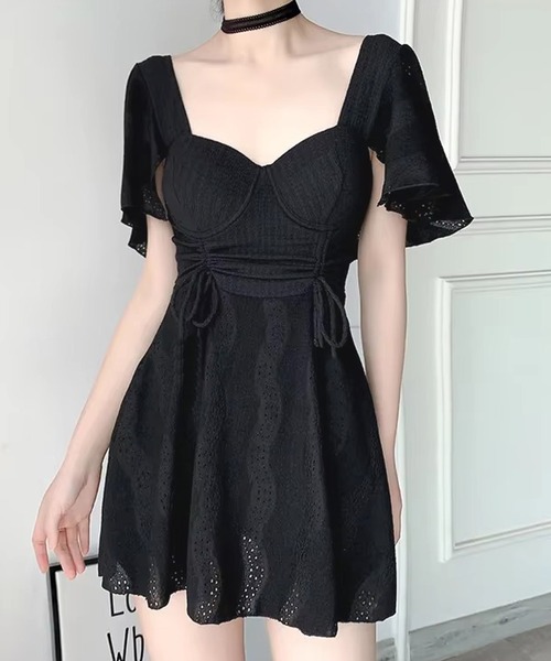 ALTROSE（アルトローズ） 水着 リボン レース ギャザー フリル ワンピース 水着 レディース : ZOZOTOWN Yahoo!店 - 通販 - Yahoo!ショッピング