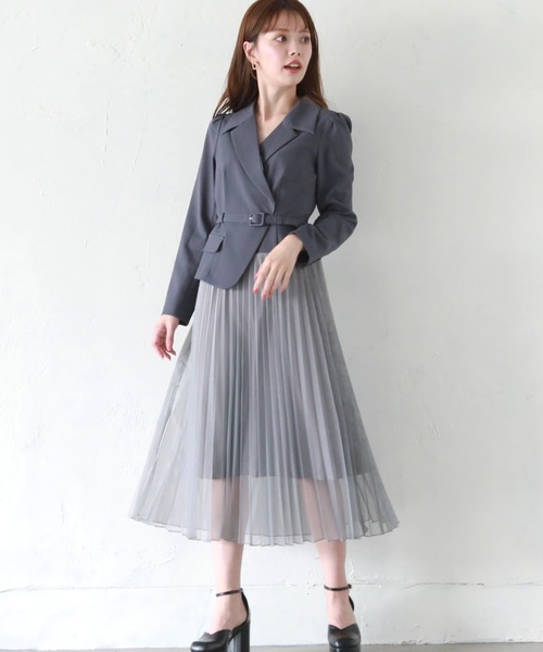 Yahoo!オークション - 「Cheek」 シャツワンピース MEDIUM チャコール...