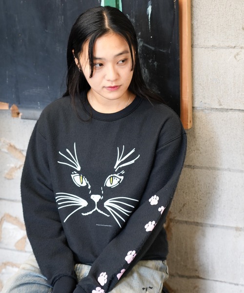 JERZEES トレーナー スウェット / ジャージーズ ”CAT FACE” OTHER-SIDE CREWSWEAT キャットフェイス インサイド : ZOZOTOWN Yahoo!店 ...