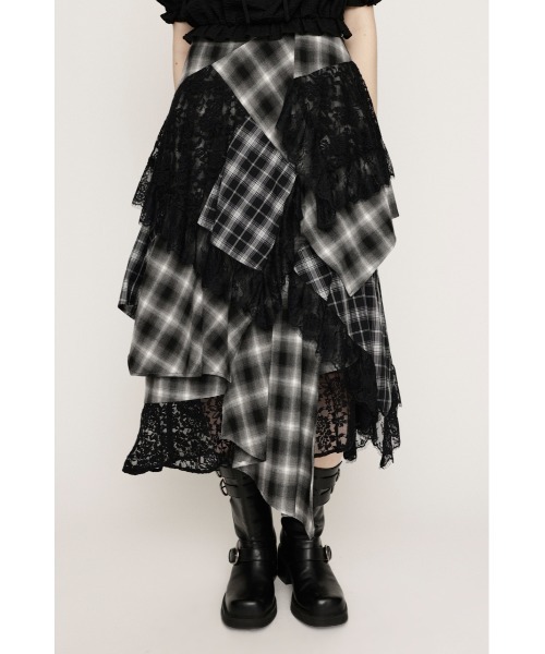 SLY スカート REMAKE LIKE LACE CHECK SK リメイクライク レース チェック : ZOZOTOWN Yahoo!店 - 通販 - Yahoo!ショッピング