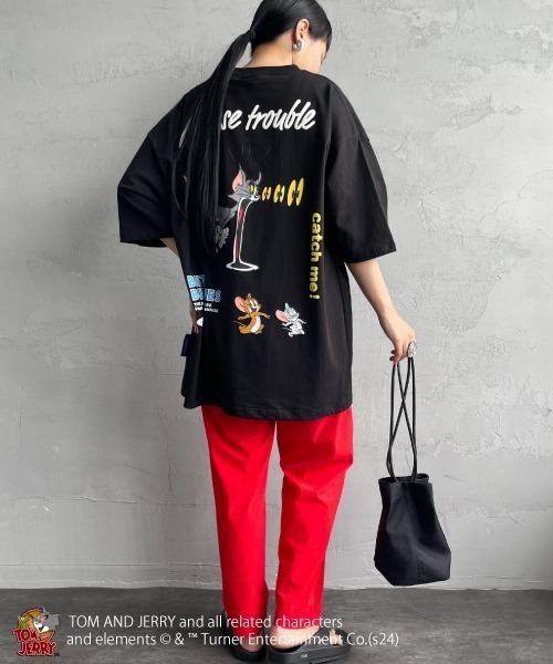 tシャツ 「WEB限定」「SEQUENZ/シークエンズ」 トムとジェリー TROUBLE PUFF バックプリントTシャツ レディース メンズ ...