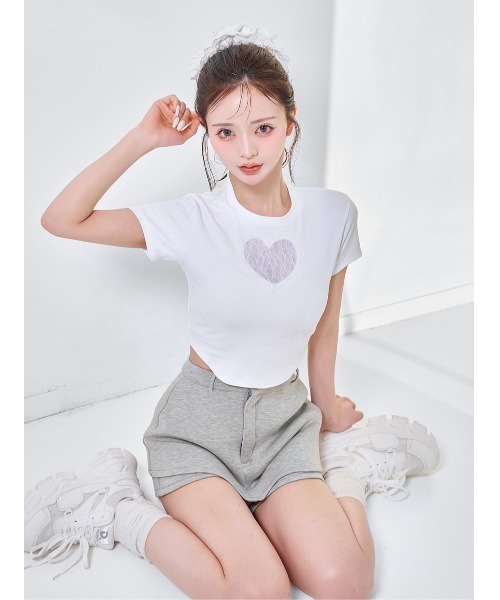 Darich tシャツ ハートレースコンパクトTシャツ レディース : ZOZOTOWN Yahoo!店 - 通販 - Yahoo!ショッピング