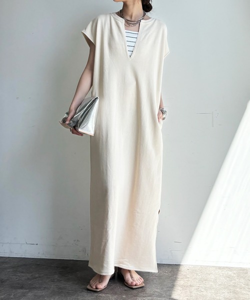 Yahoo!オークション - 「DouDou」 半袖ワンピース - ネイビー レディー...