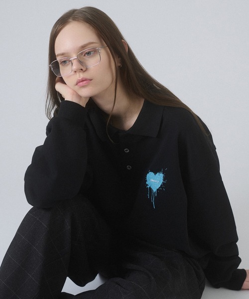 ONCILY トレーナー スウェット HEART LOGO VOLUME POLO SWEAT / ハートロゴボリュームポロスウェット メンズ レディース : ZOZOTOWN Yahoo!店 ...
