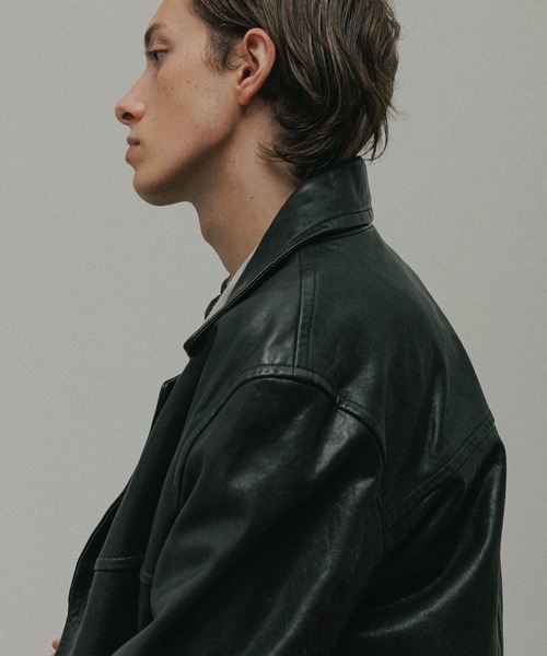 ADAM ET ROPE'（アダムエロペ） カバーオール ウォッシュド ラムレザー