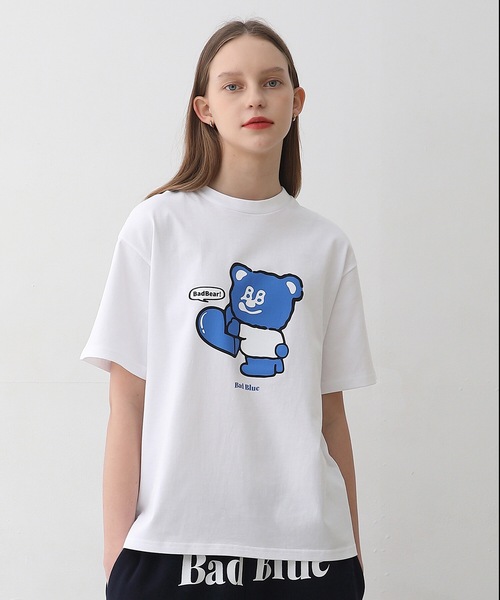 Yahoo!オークション - 「BadBlue」 半袖Tシャツ S1 ホワイト×ブルー ...